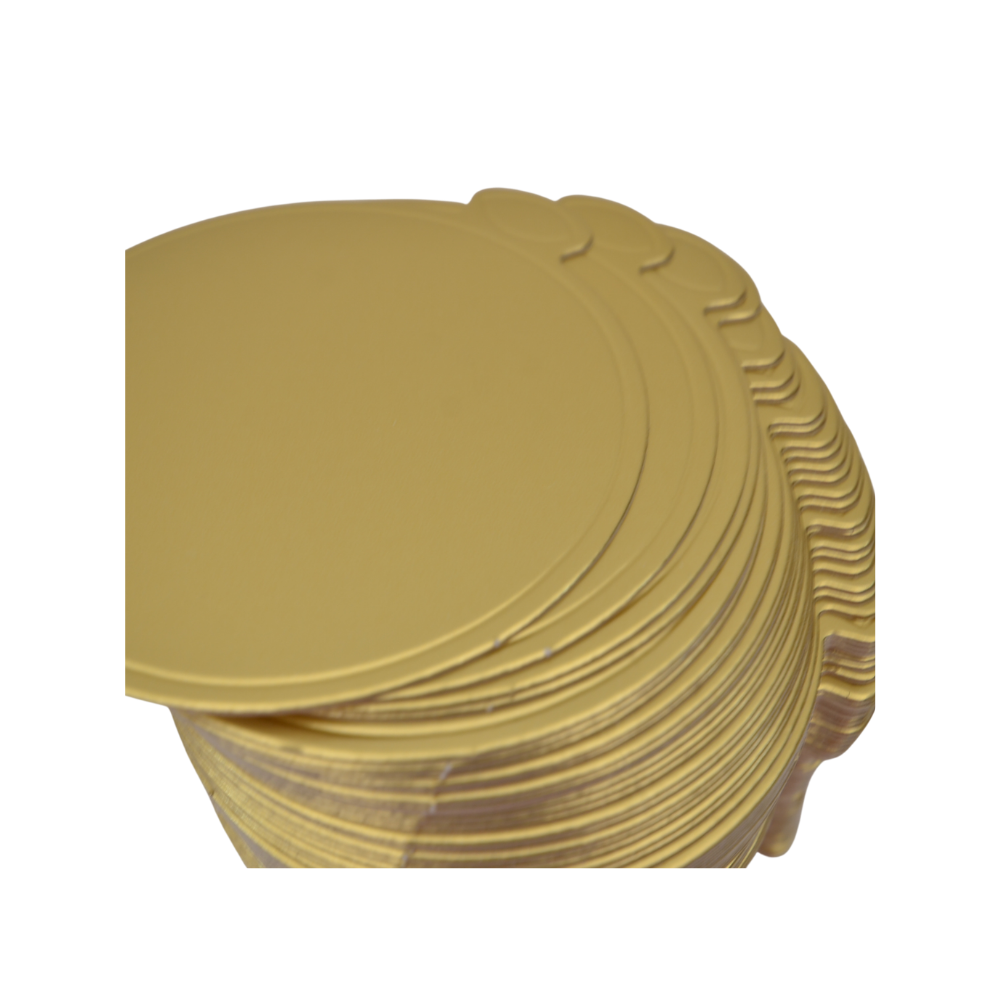 Bases Doradas para Mini Postre - Redonda, 100 piezas 9cm – Cardboardhaus